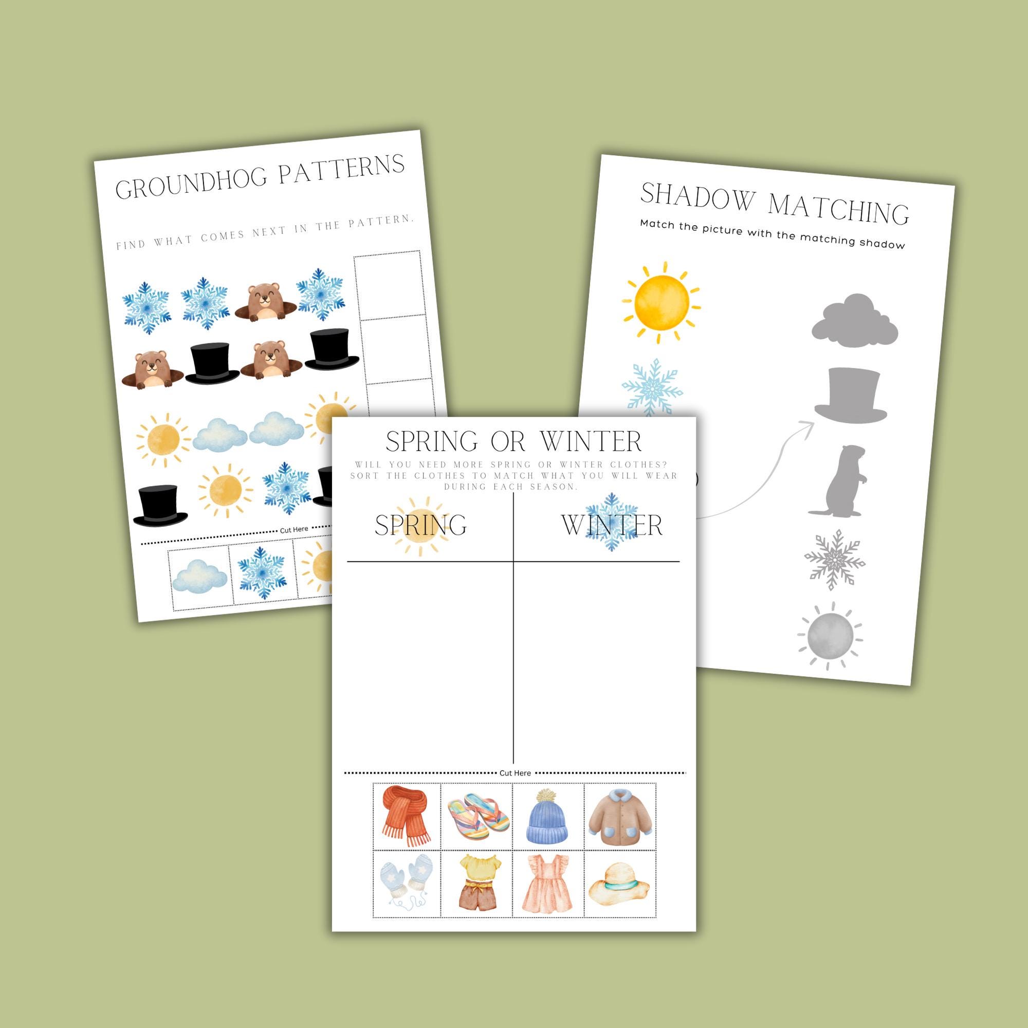 GROUNDHOG DAY Mini Unit Study, Science, Handwriting, Homeschool ...