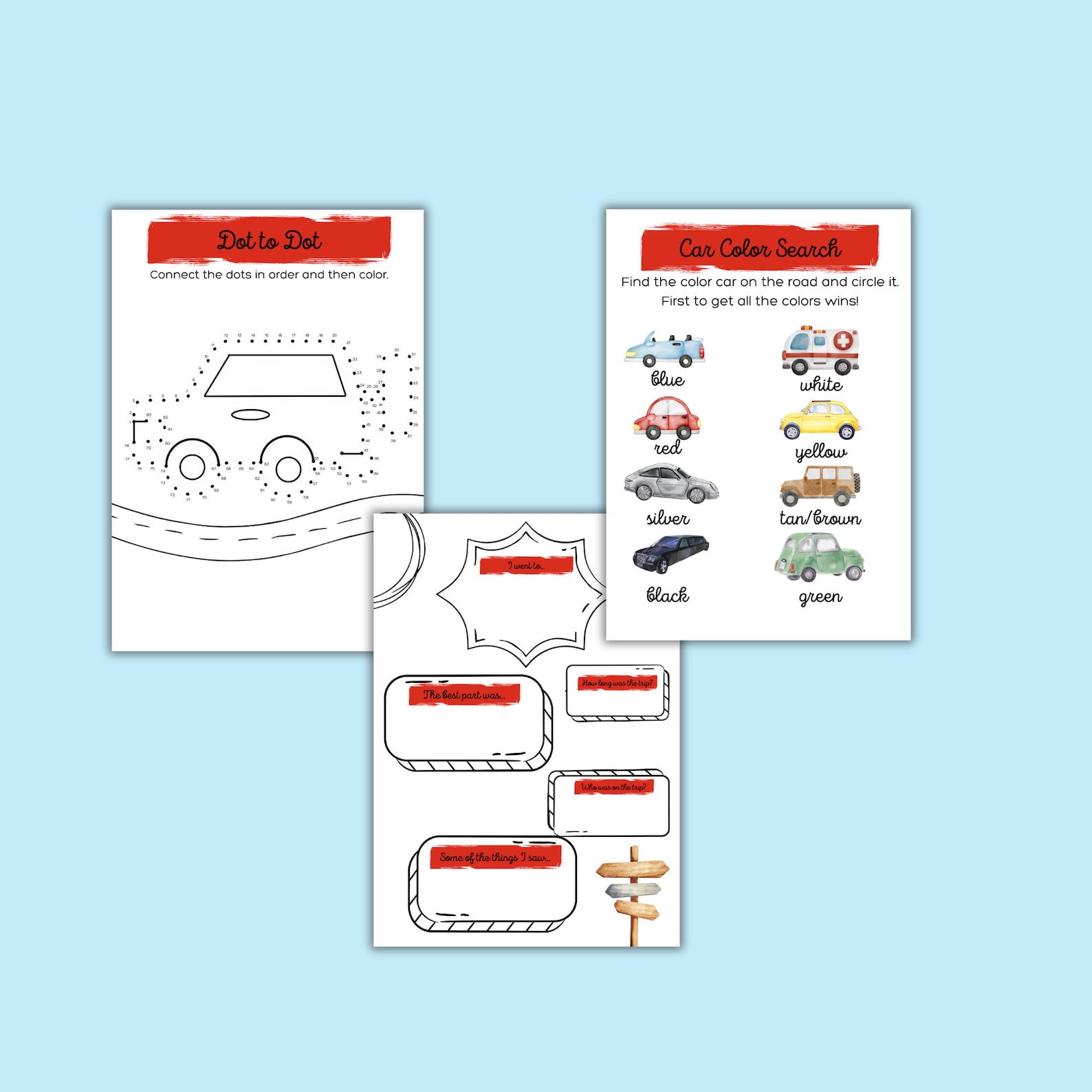 ROAD TRIP Activity Pack, Kids Road Trip Games Printable, Family Road ...