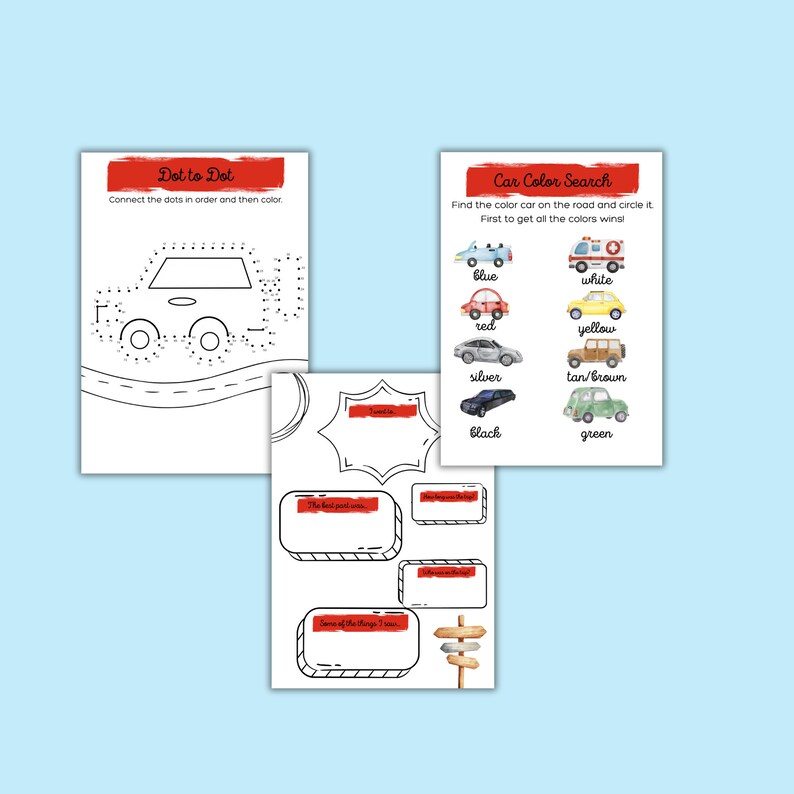 ROAD TRIP Activity Pack, Kids Road Trip Games Printable, Family Road ...