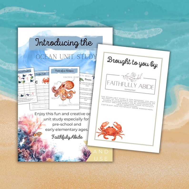 OCEAN Unit Study, Vocabulary, Anatomy, Montessori, Homeschool Printable ...