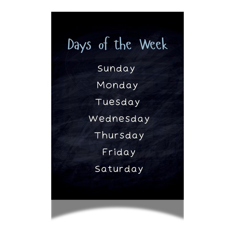 CHALKBOARD Months of the Year Poster, Days of the Week Poster ...