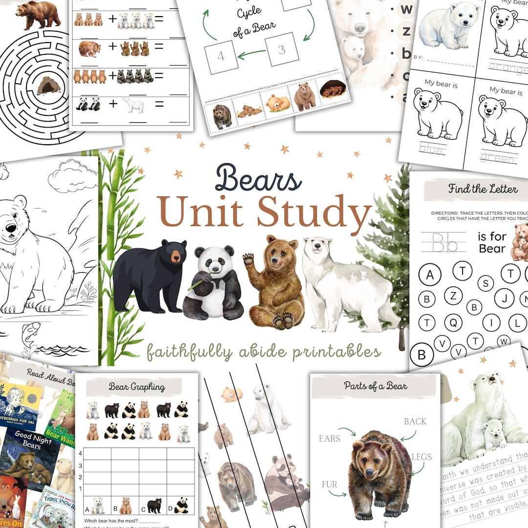 BEARS Mini Unit Study, Life Cycle, Anatomy, Elementary, Science ...