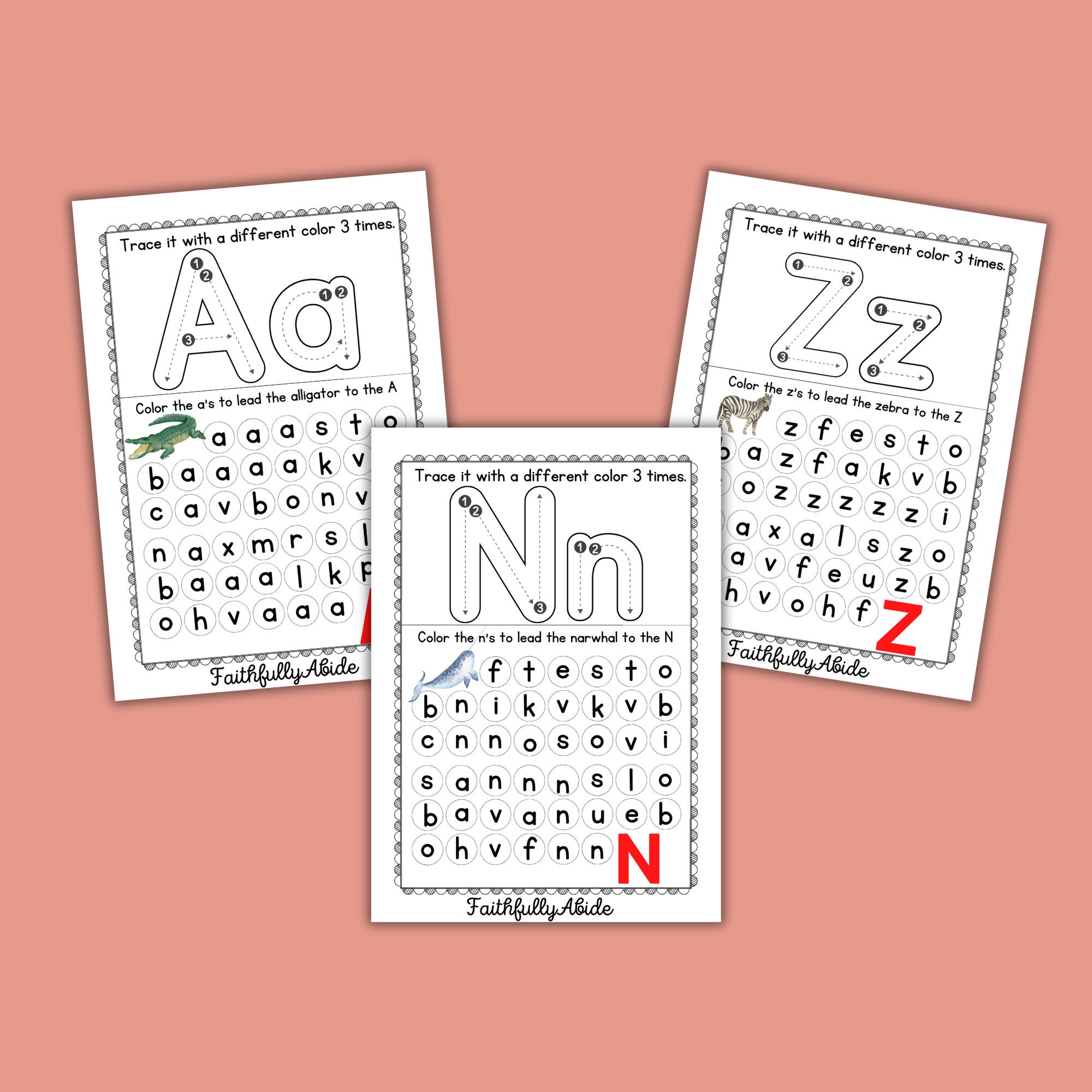 PRESCHOOL ALPHABET Bundle, Montessori, Homeschool Printable ...