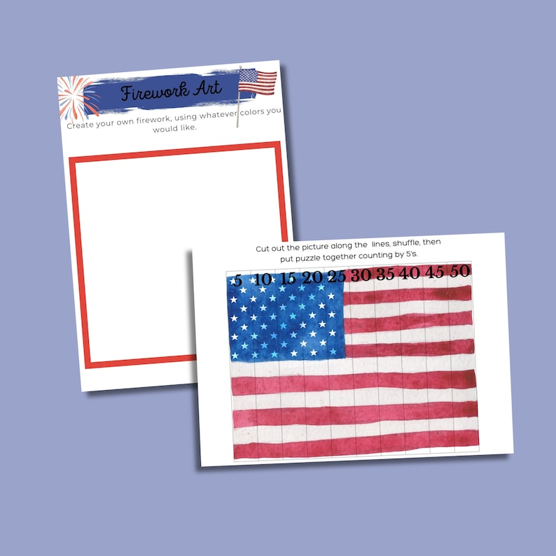 INDEPENDENCE Day Mini Unit Study, 4th of July Activities, Numbers, Red ...