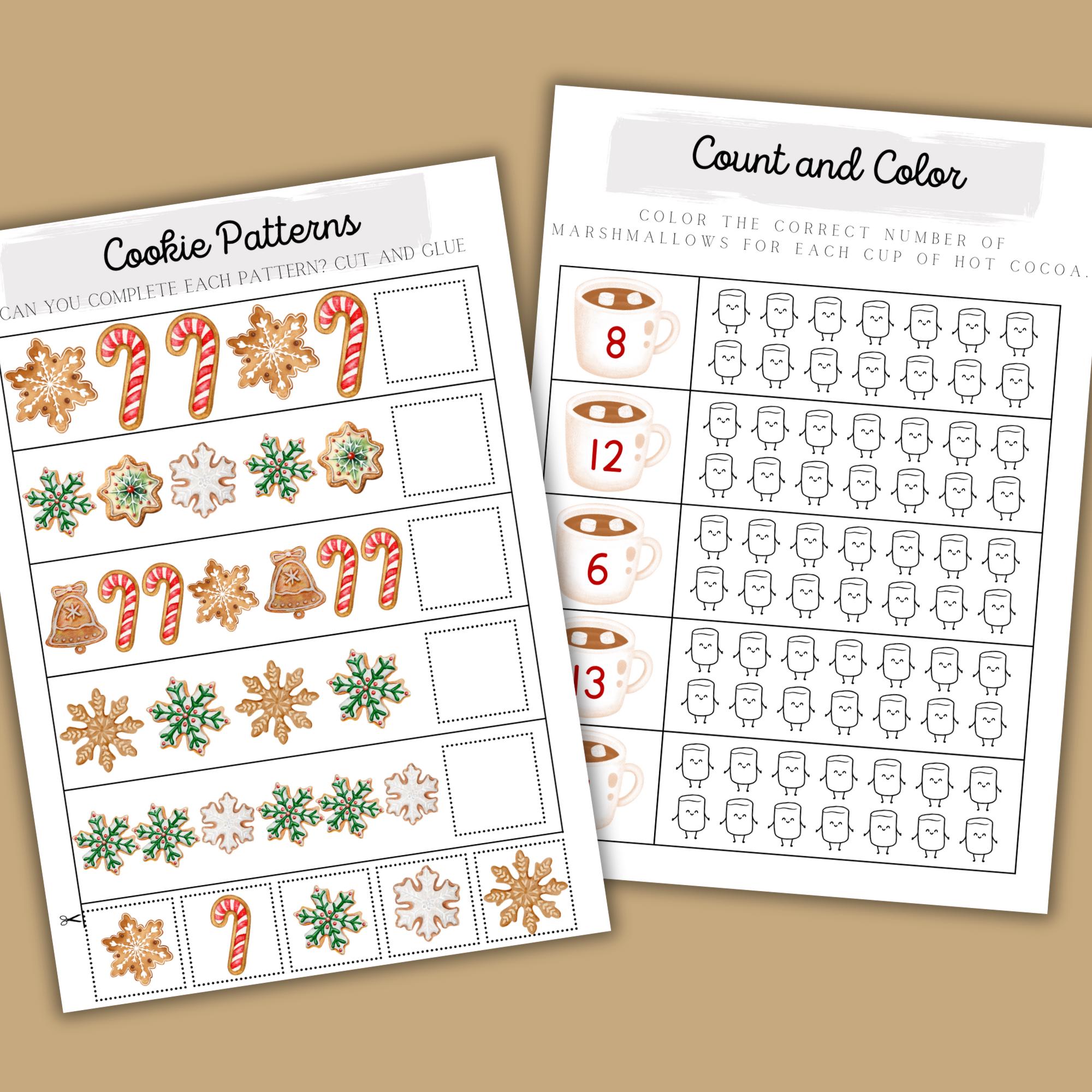 Hot Cocoa and Cookies Mini Unit Study, Christmas Printable Worksheets ...