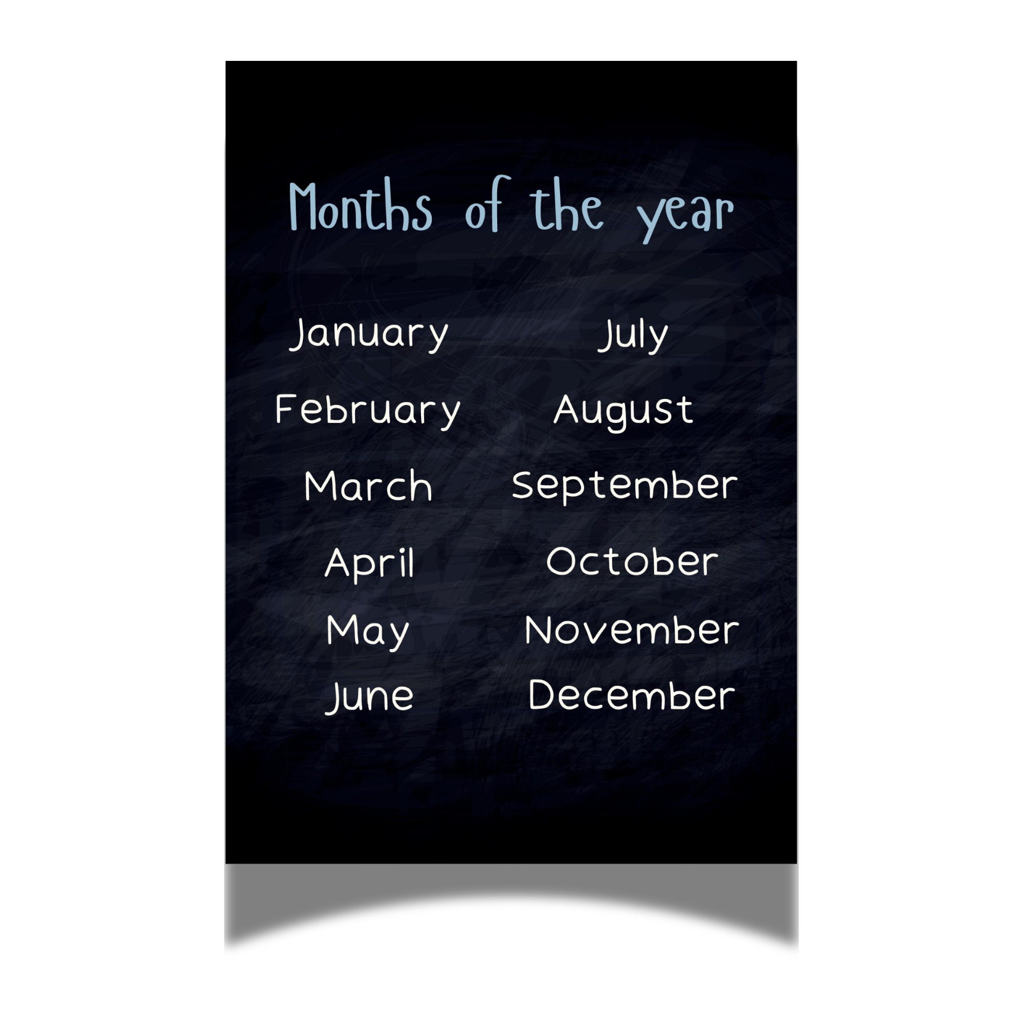 CHALKBOARD Months of the Year Poster, Days of the Week Poster ...