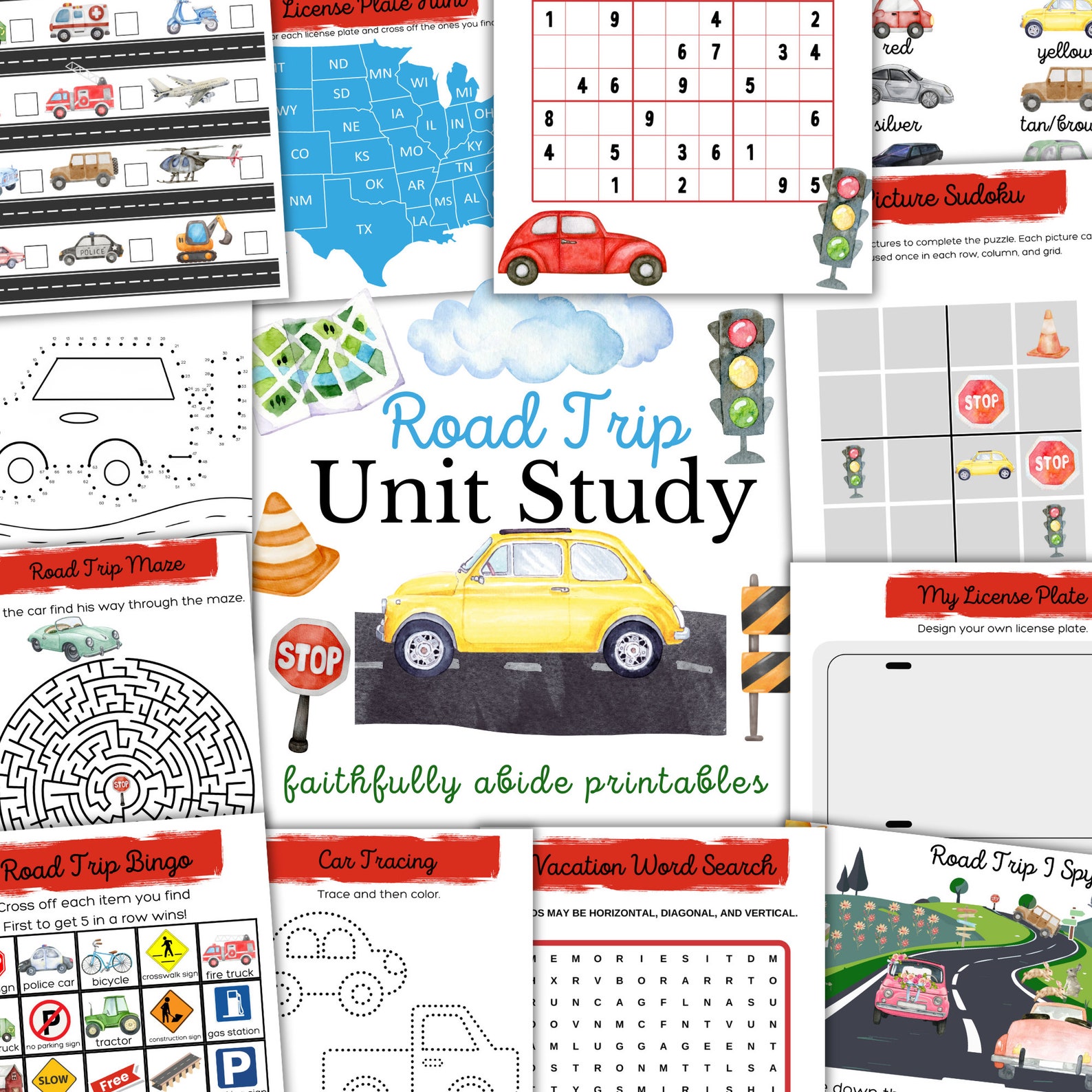 ROAD TRIP Activity Pack, Kids Road Trip Games Printable, Family Road ...