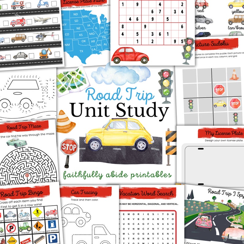 ROAD TRIP Activity Pack, Kids Road Trip Games Printable, Family Road ...