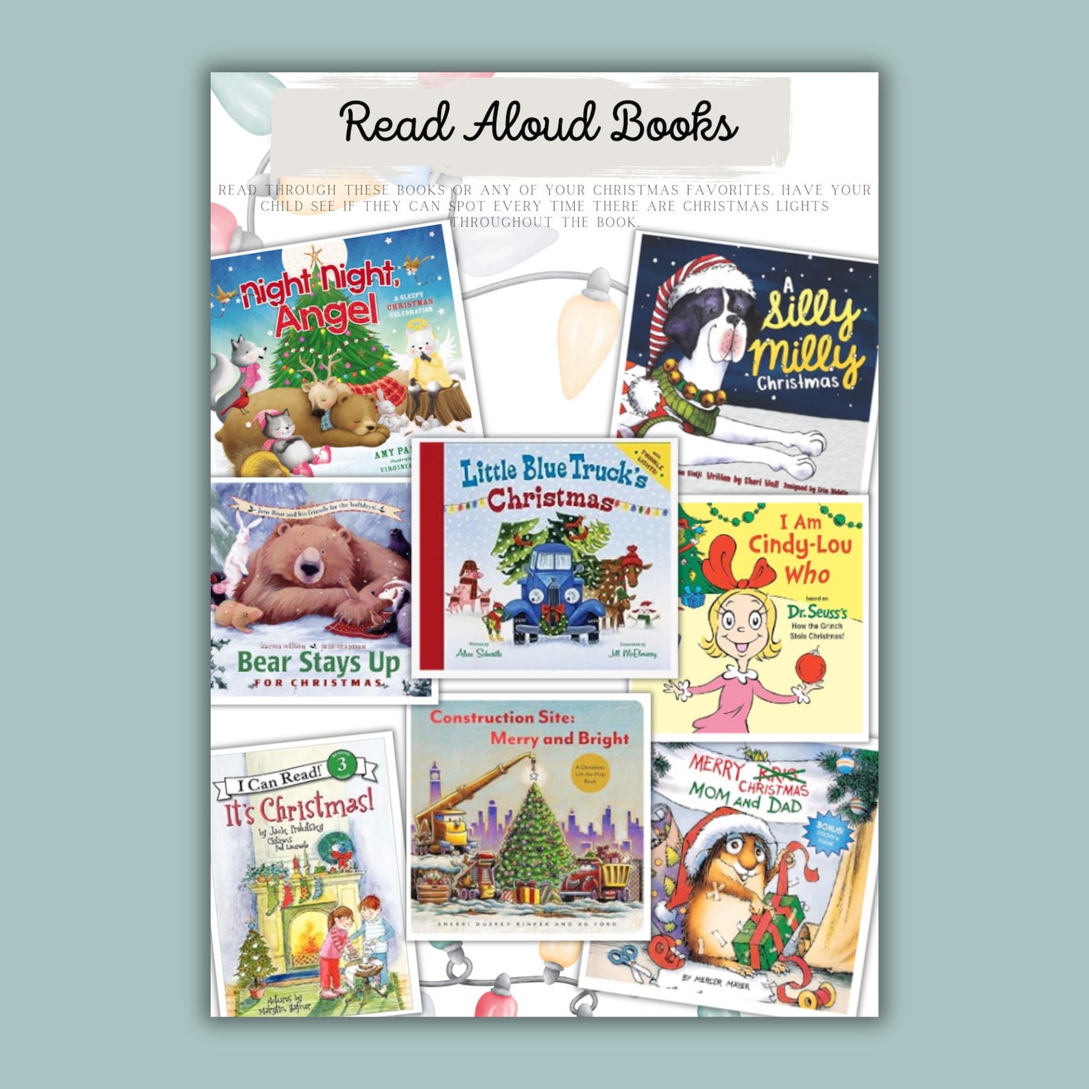 Christmas LIGHTS Mini Unit Study, Christmas Printable Worksheets ...