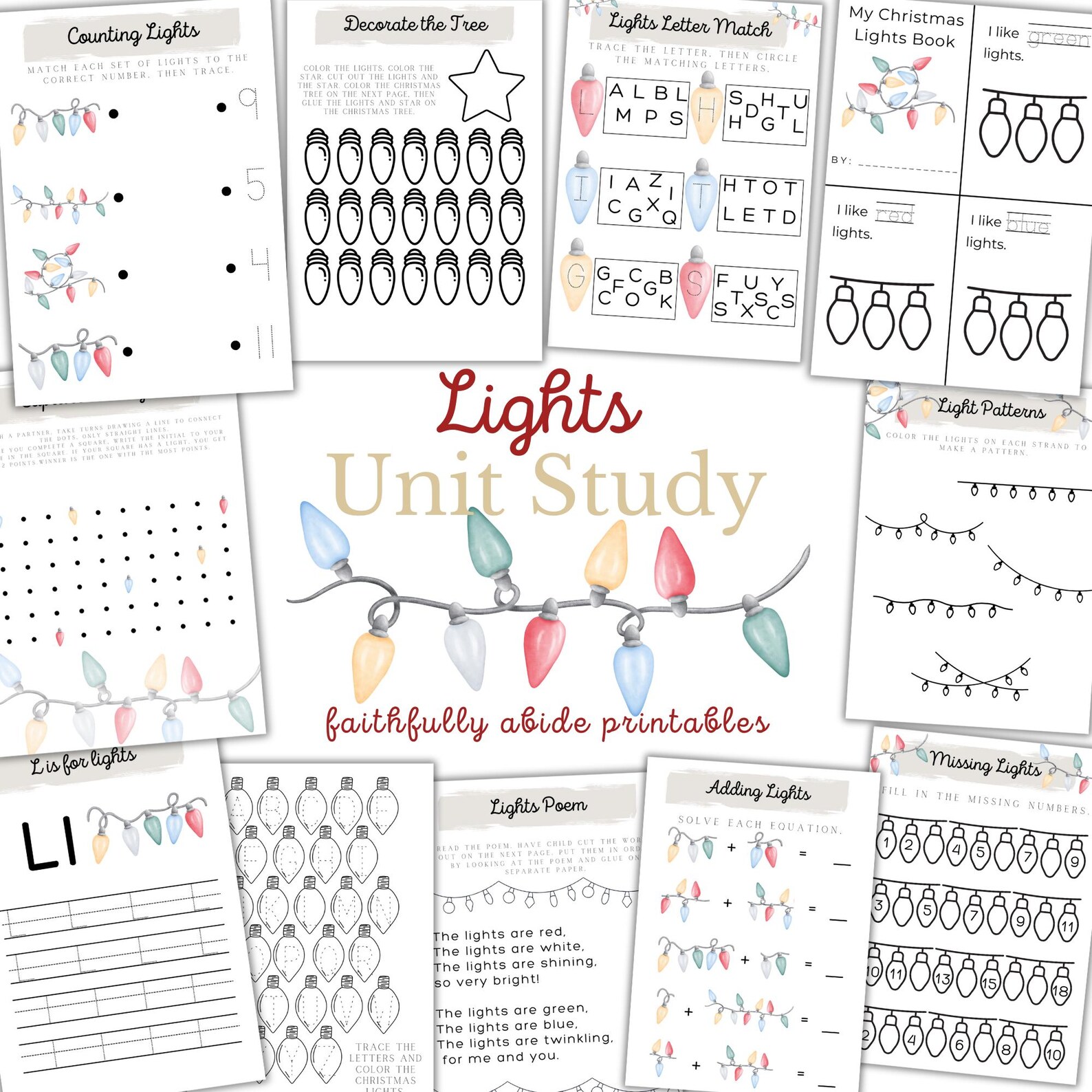 HOLIDAY Bundle Unit Study, Christmas Themed Printable, Christmas ...