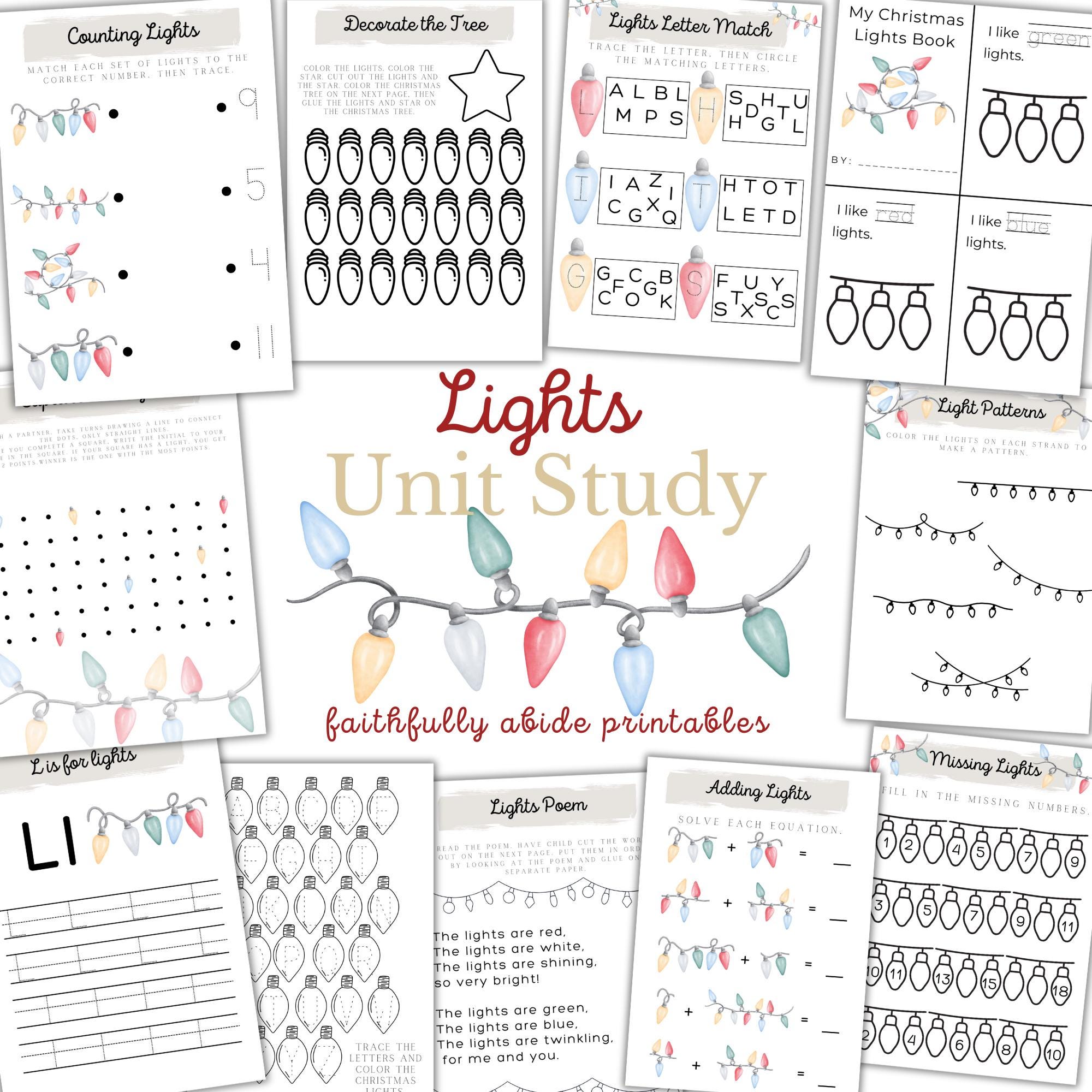 HOLIDAY Bundle Unit Study, Christmas Themed Printable, Christmas ...
