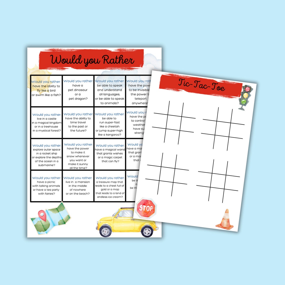 ROAD TRIP Activity Pack, Kids Road Trip Games Printable, Family Road ...