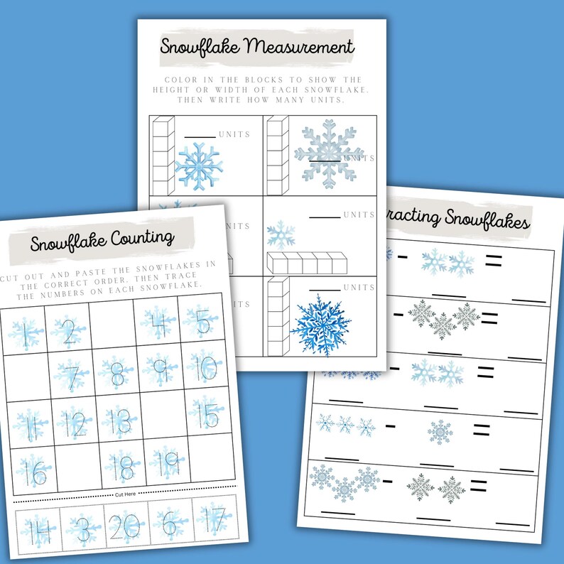 SNOWFLAKE Mini Unit Study, Christmas Printable Worksheets, Homeschool ...