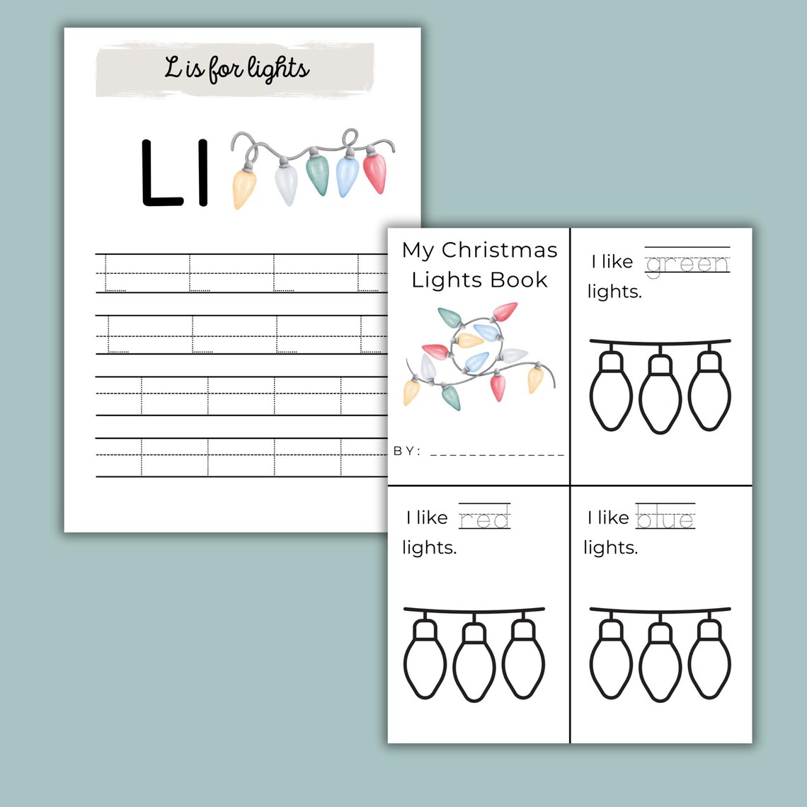 Christmas LIGHTS Mini Unit Study, Christmas Printable Worksheets ...