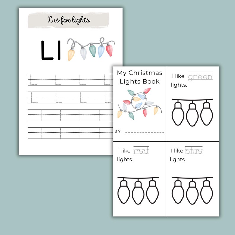 Christmas LIGHTS Mini Unit Study, Christmas Printable Worksheets ...