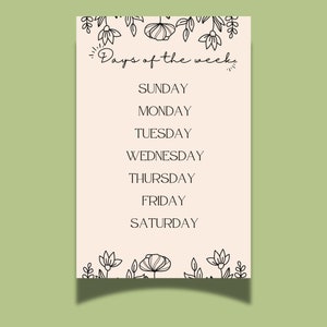 Months of the Year Poster, Days of the Week Poster, Educational Poster ...