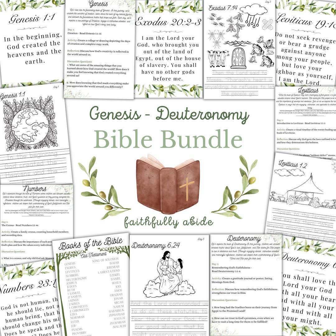 Kids BIBLE Study, Bible Bundle, Homeschool Printable, Handwriting ...