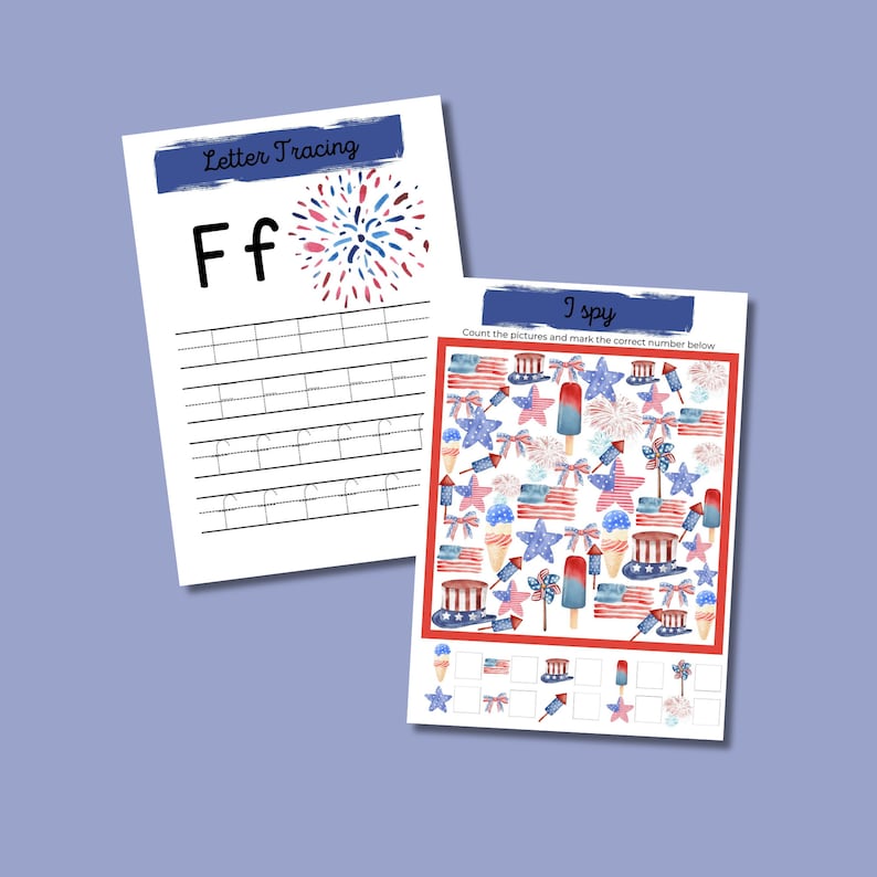 INDEPENDENCE Day Mini Unit Study, 4th of July Activities, Numbers, Red ...