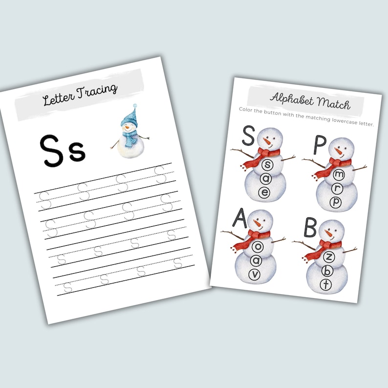 SNOWMEN Mini Unit Study, Christmas Printable Worksheets, Homeschool ...