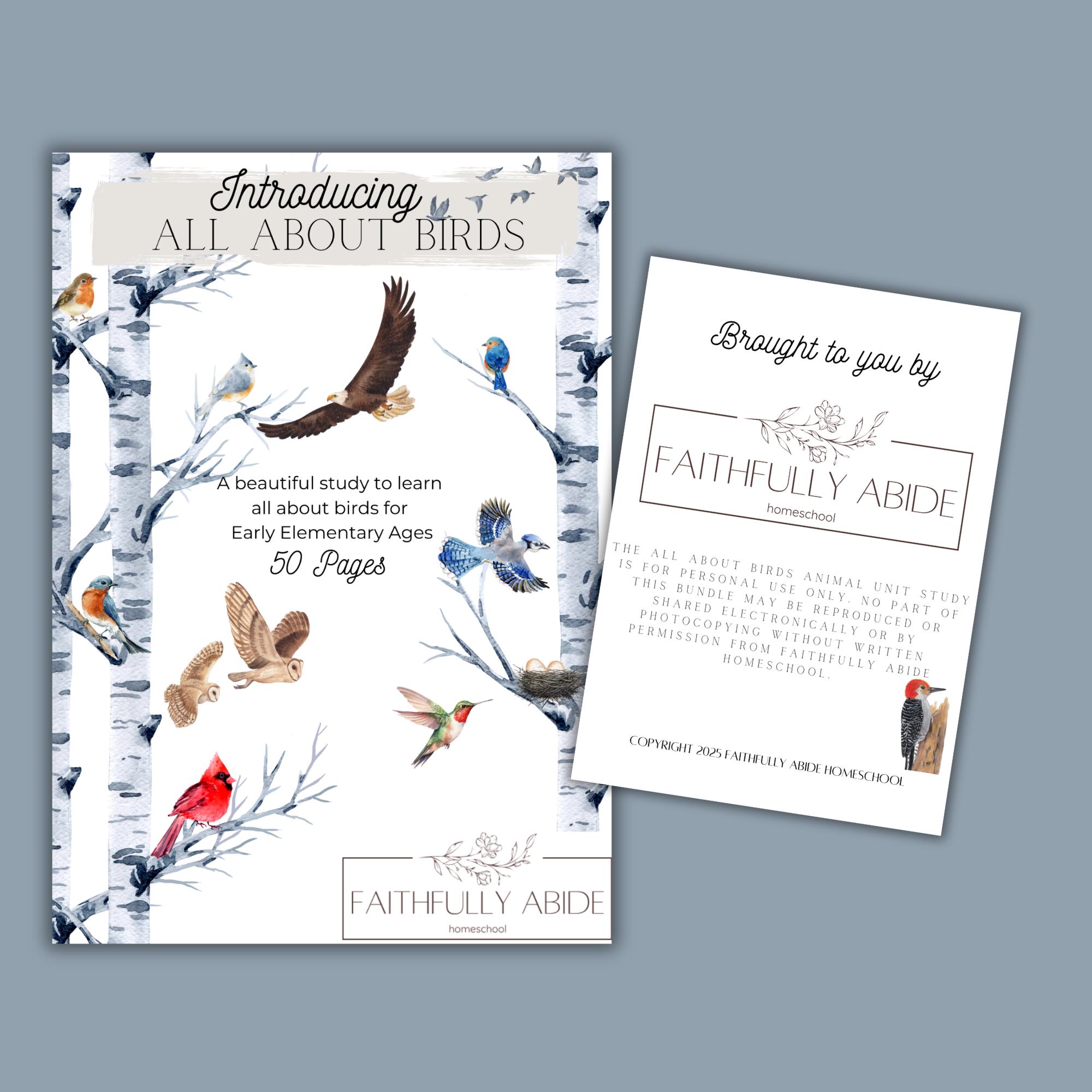 BIRDS Unit Study, Bird Activities, Bird Anatomy, Nature Study ...