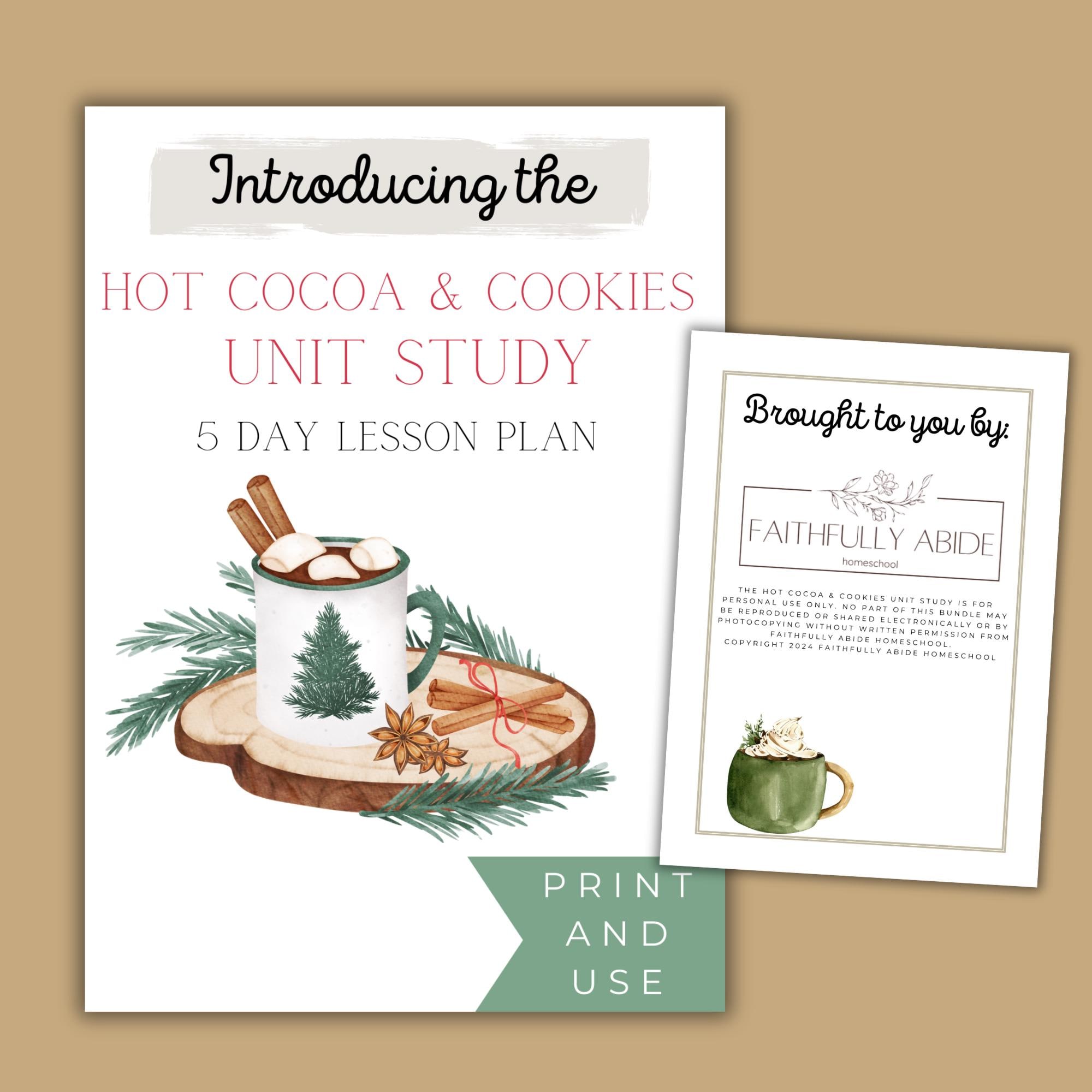 Hot Cocoa and Cookies Mini Unit Study, Christmas Printable Worksheets ...