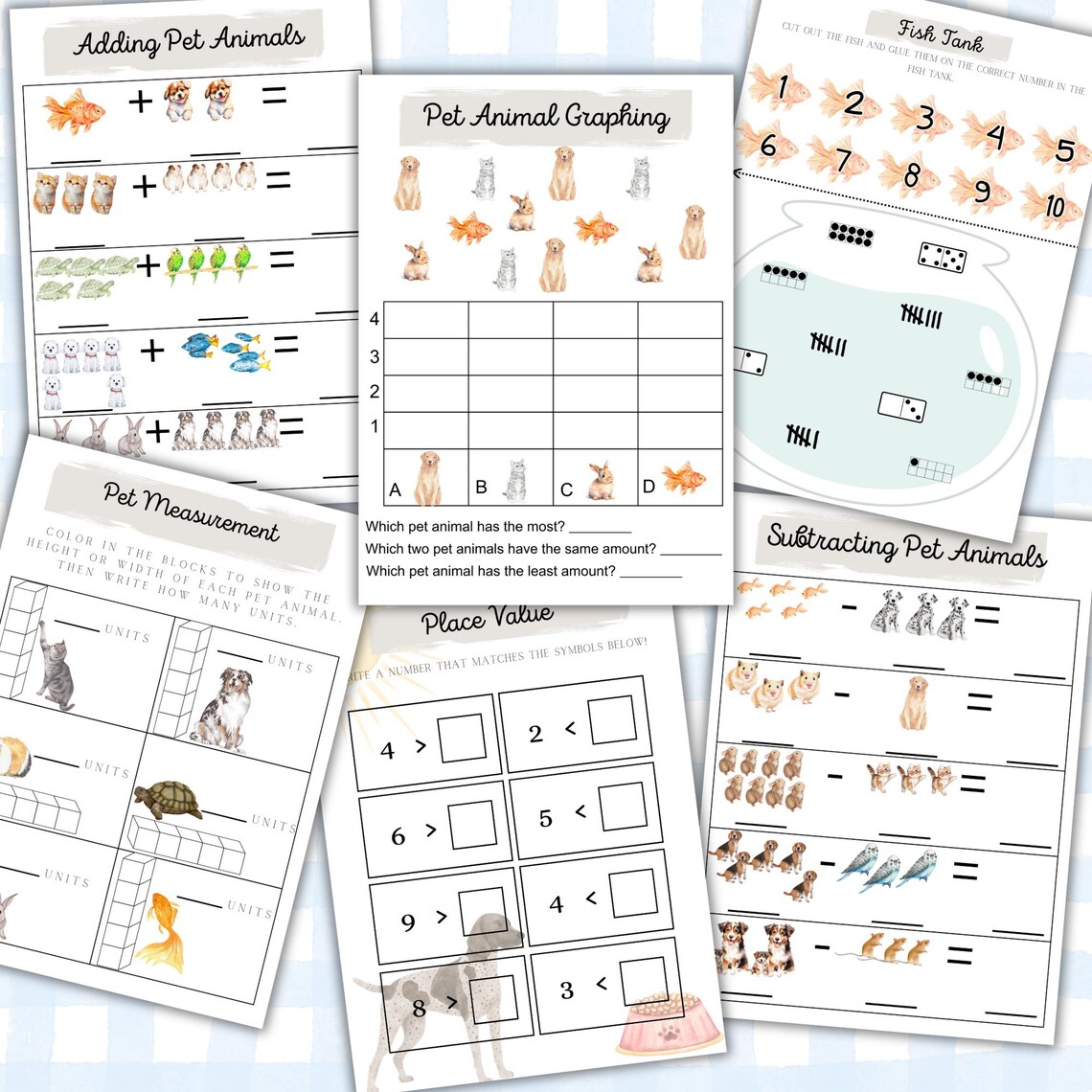 PETS Unit Study, Pre-k to 2nd Grade, Cats and Dogs, Life Cycle, Puzzle ...