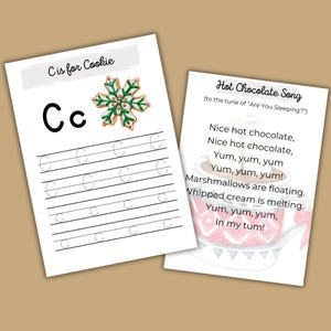 Hot Cocoa and Cookies Mini Unit Study, Christmas Printable Worksheets ...