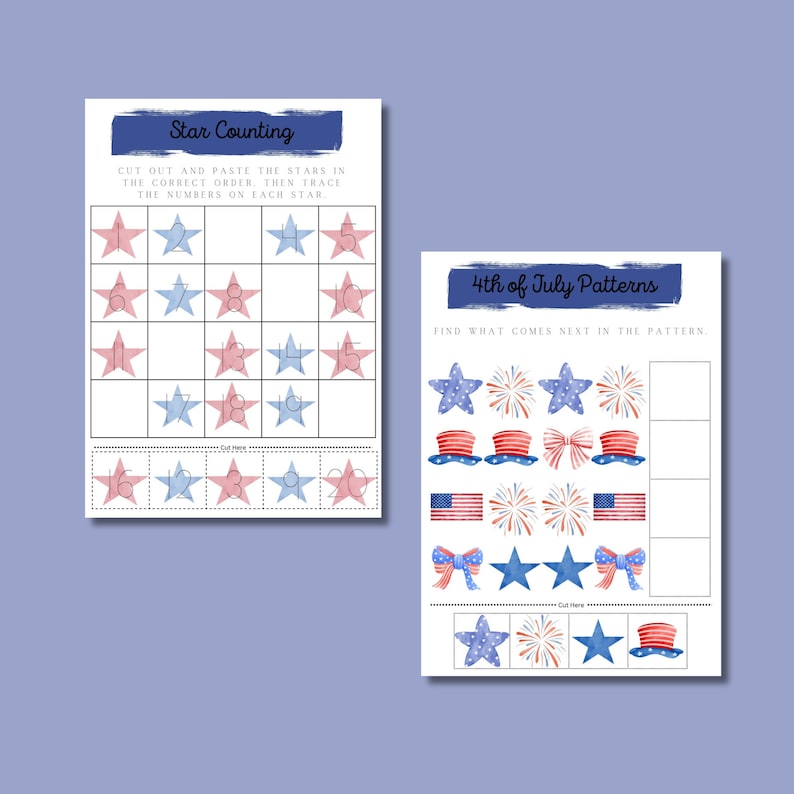INDEPENDENCE Day Mini Unit Study, 4th of July Activities, Numbers, Red ...