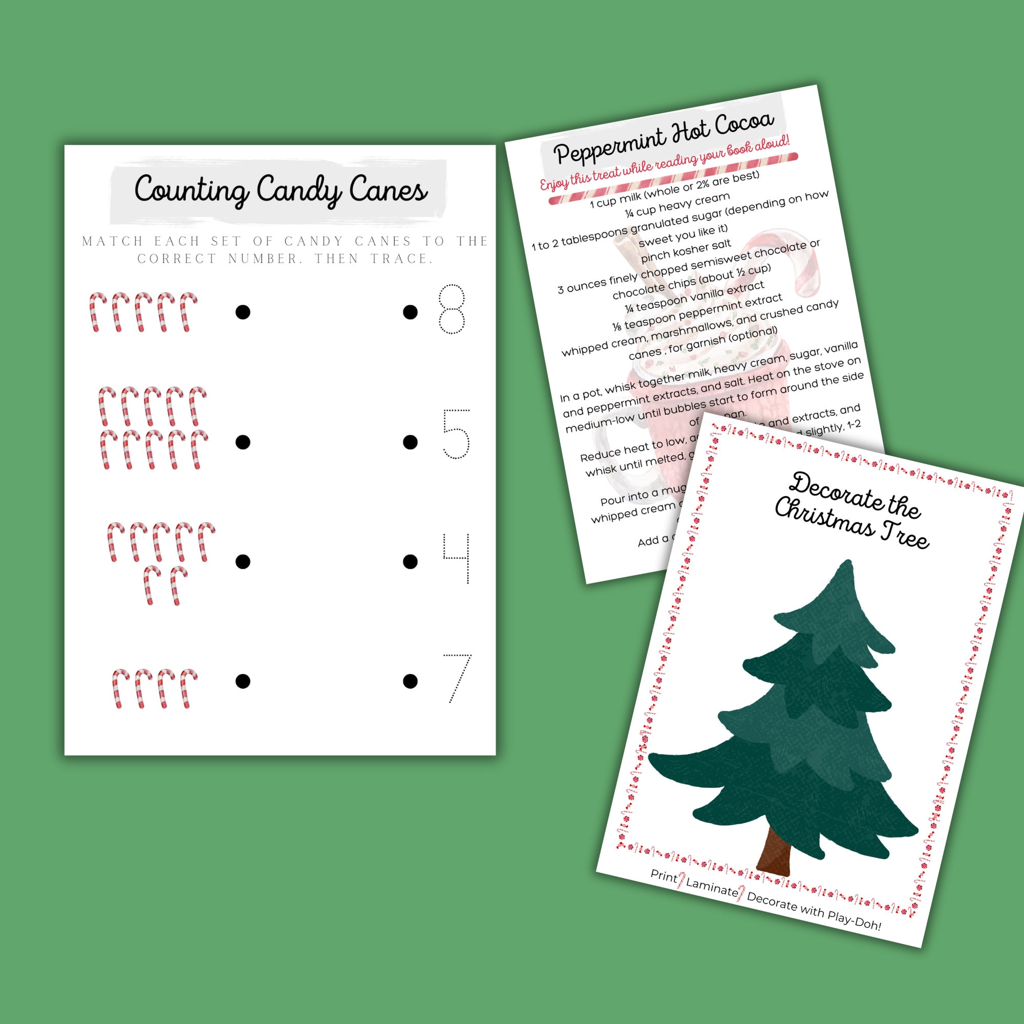 CANDY CANE Mini Unit Study, Christmas Printable Worksheets, Homeschool ...