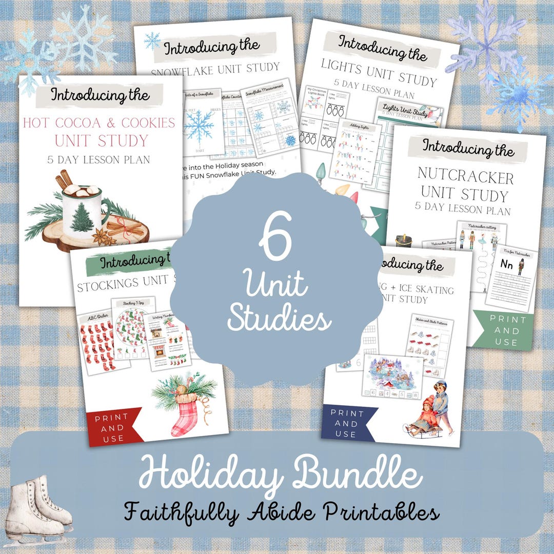 HOLIDAY Bundle Unit Study, Christmas Themed Printable, Christmas ...