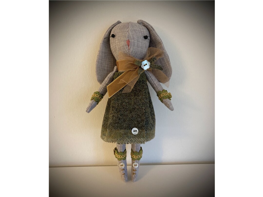 Handmade Bunny Doll Fabric Bunny Stuffed Animal Gift Winter Bunny ...