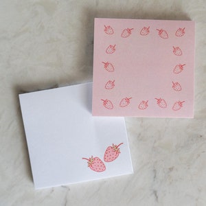 Strawberry Post It Notes Set of 2 Valentines Gift for Friend Cute Post ...