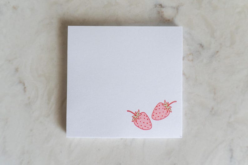 Strawberry Post It Notes Set of 2 Valentines Gift for Friend Cute Post ...
