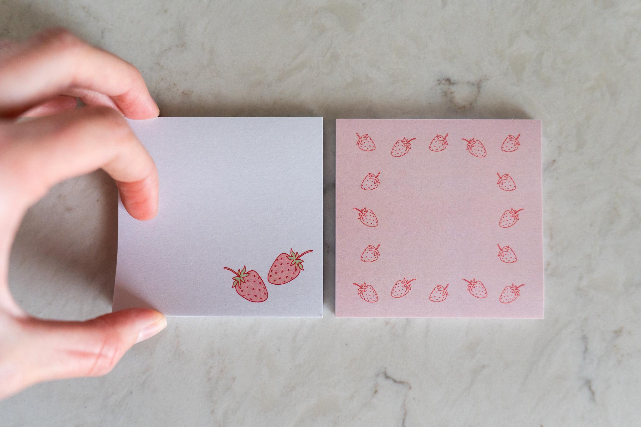 Strawberry Post It Notes Set of 2 Valentines Gift for Friend Cute Post ...