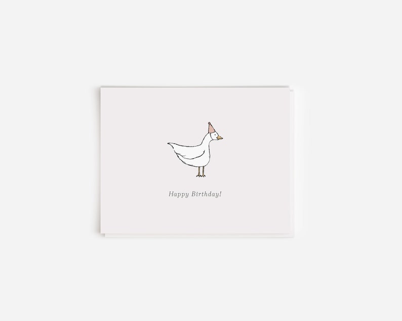 Goose With Party Hat Birthday Card - Etsy