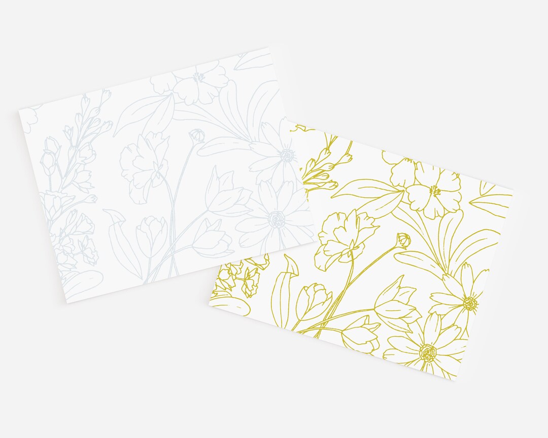 Floral Greeting Card Set of 6 - Etsy