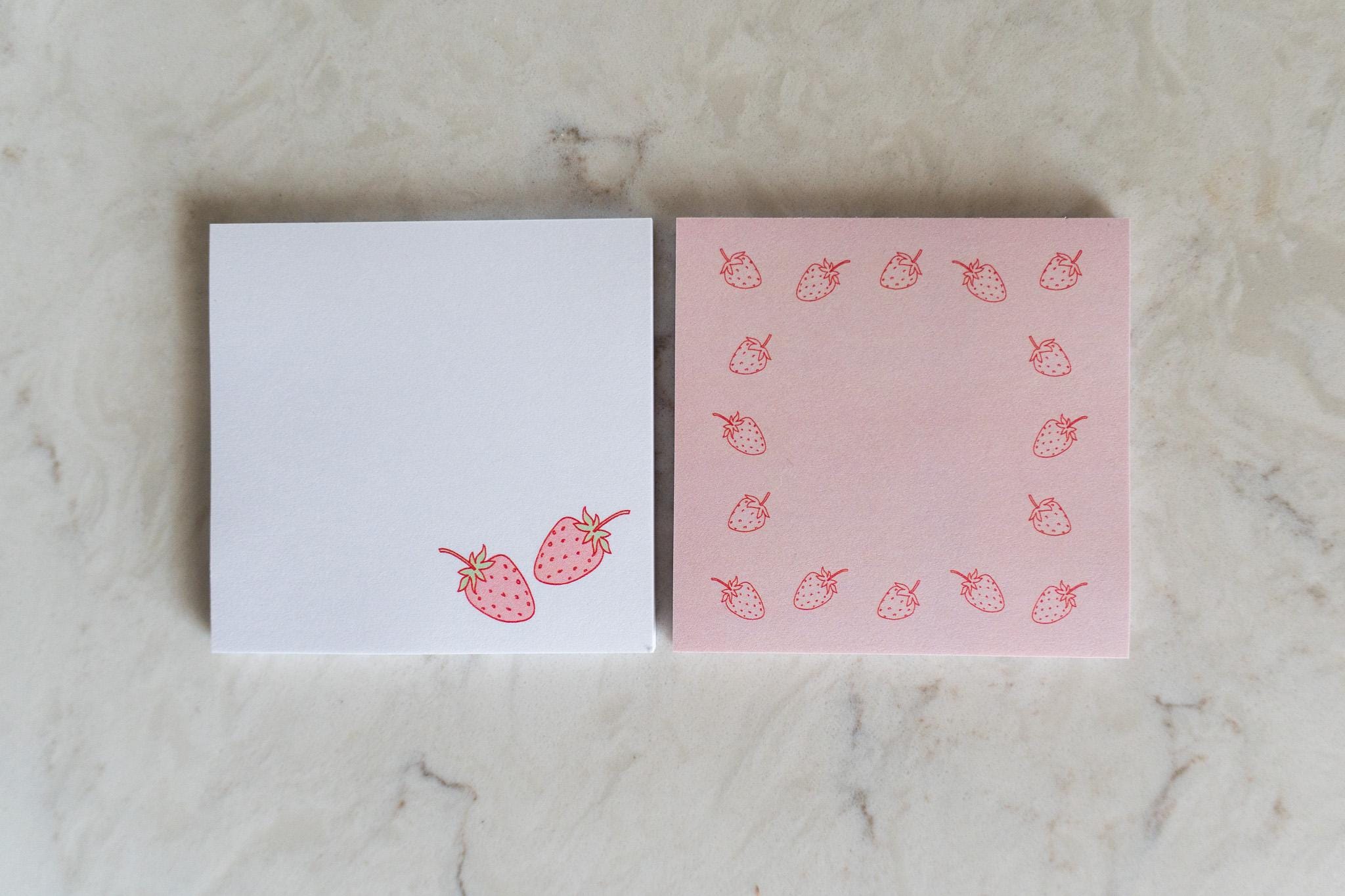 Strawberry Post It Notes Set of 2 Valentines Gift for Friend Cute Post ...