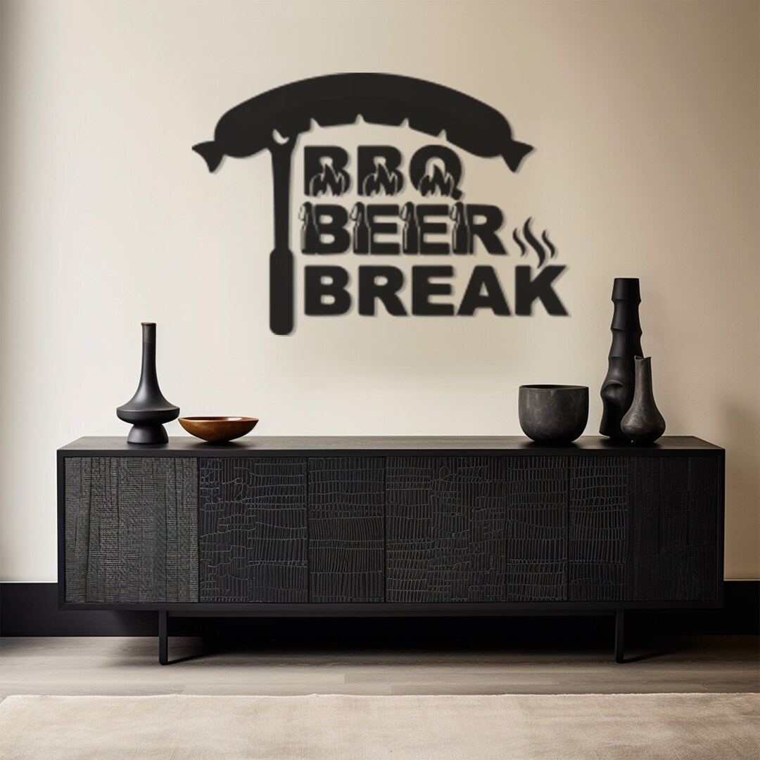 Barbeque Beer Break Metal Wall Art Unique Grill Lover Decor - Etsy