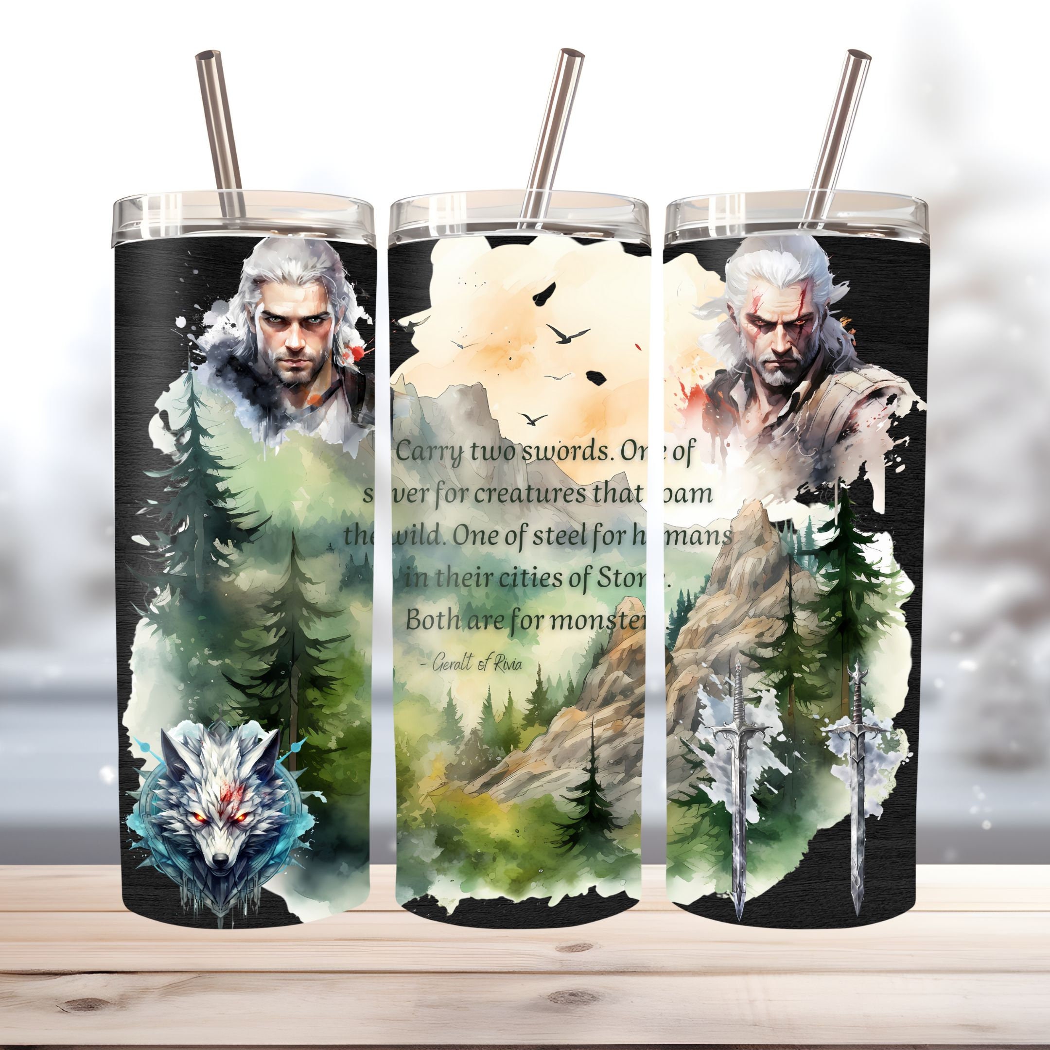The Witcher Design for Sublimation. Skinny Tumbler Wrap for Sublimation ...