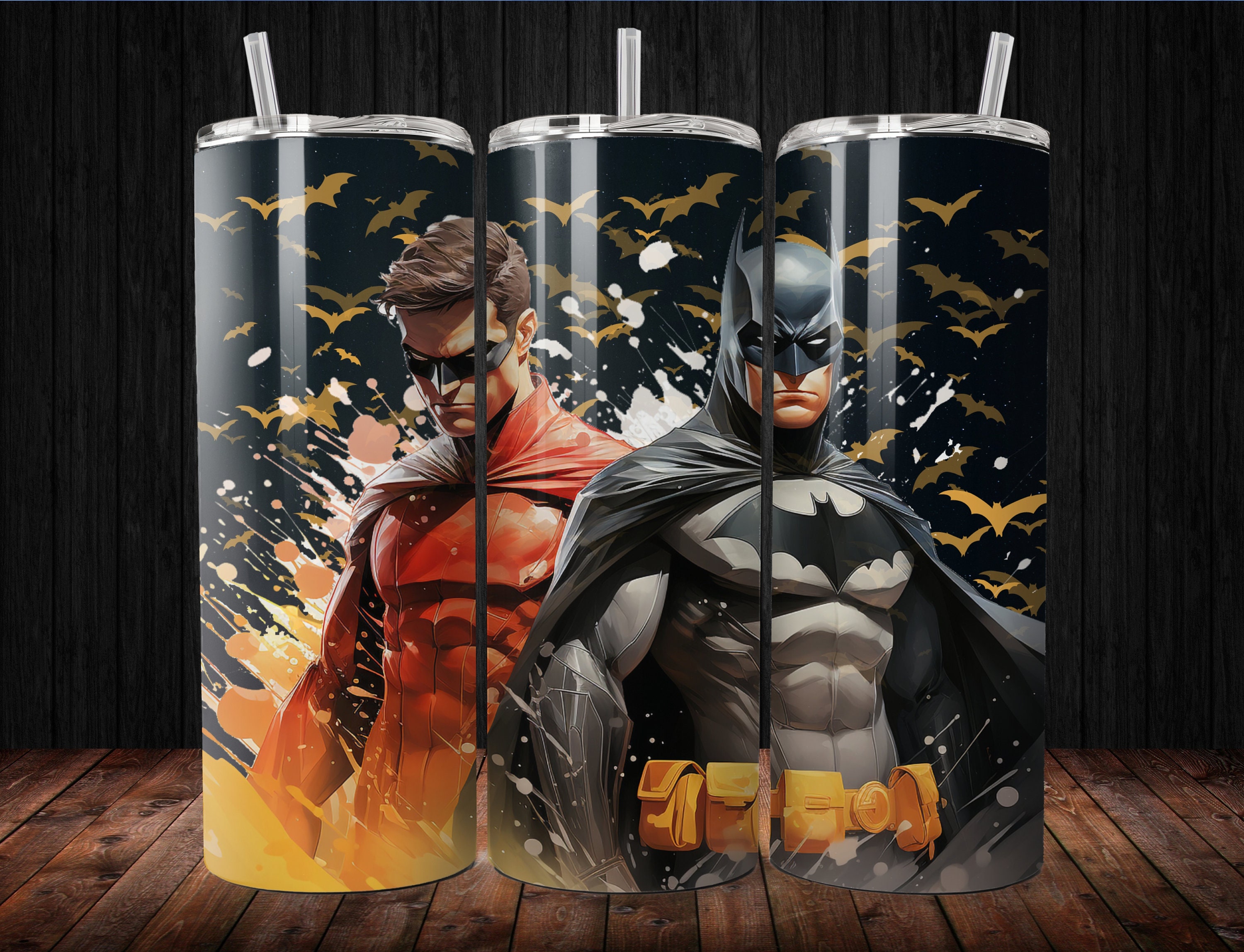 20oz Skinny Tumbler Wrap Design for Sublimation. Dark Knight - Etsy