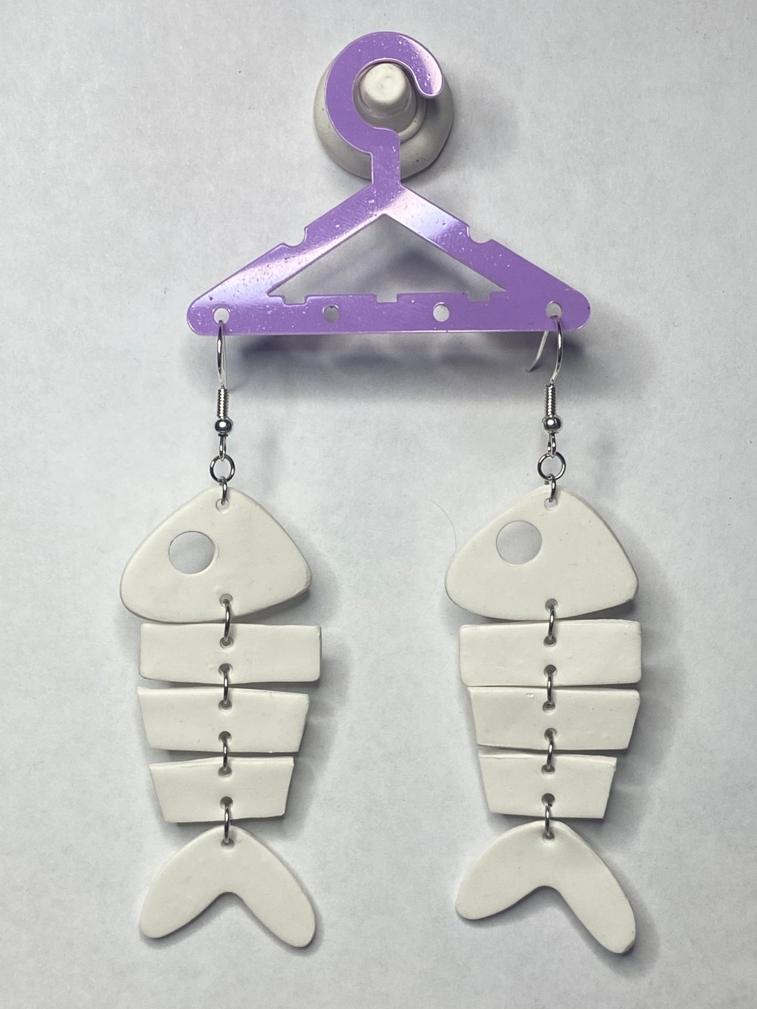 Cute Cartoon Dangly Fish Bone Earrings - Etsy