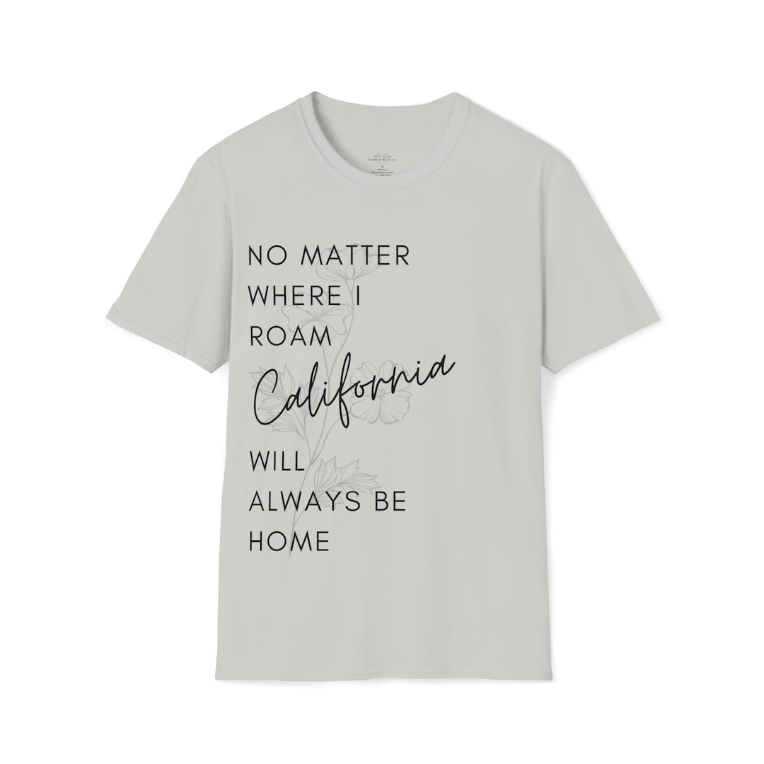 California Soft Tee With State Flower in Black Ink - Etsy