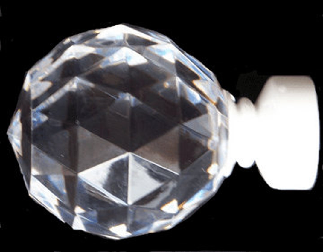 35mm Gloss White Crystal Ball Curtain Pole Finials - Etsy