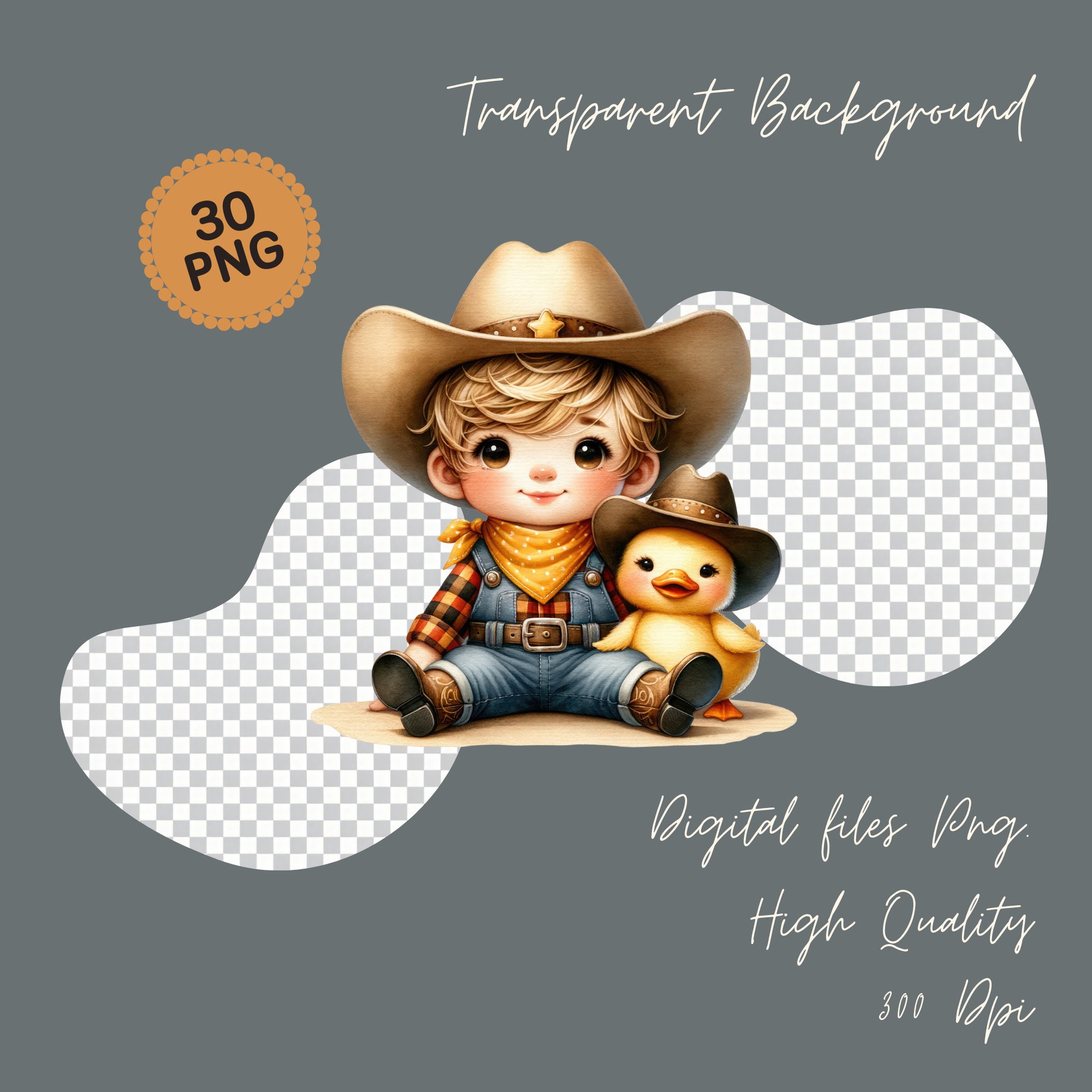 Adorable Cowboy Kid Illustration Clipart, Little Cowboy Adventure ...