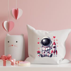 Cute Valentine's Day Astronaut Clipart Set, Space Love Digital Stickers ...