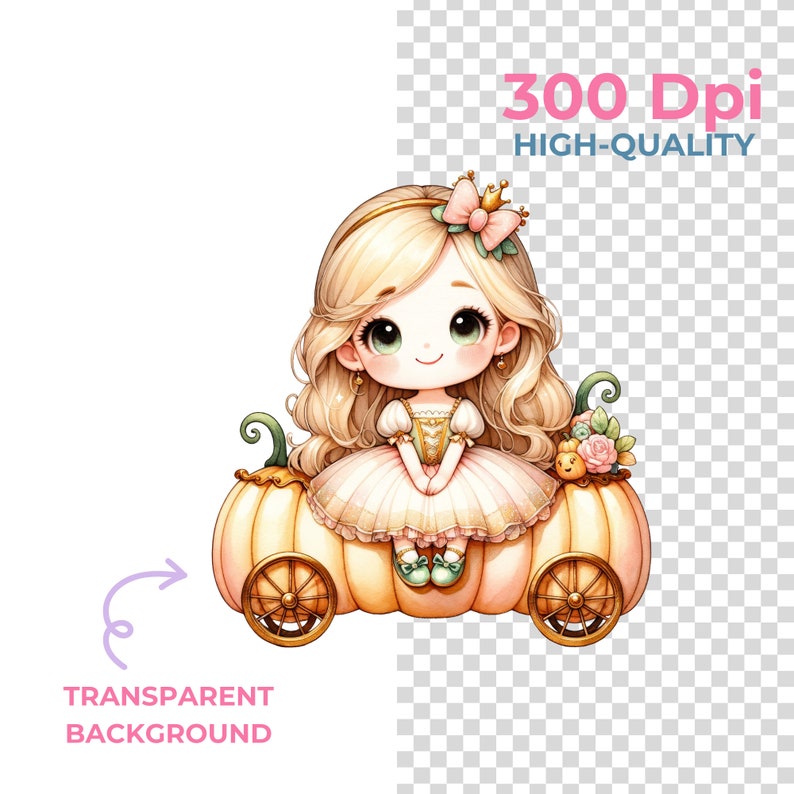 Enchanted Princess and Fairytale Friends Clipart Collection, Digital ...