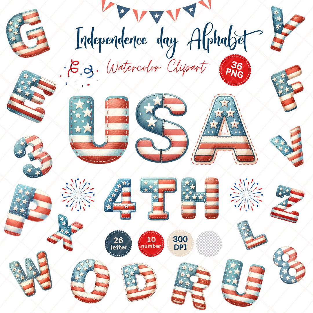 Independence Day Letter, Patriotic Alphabet, 4th of July Alphabet ...