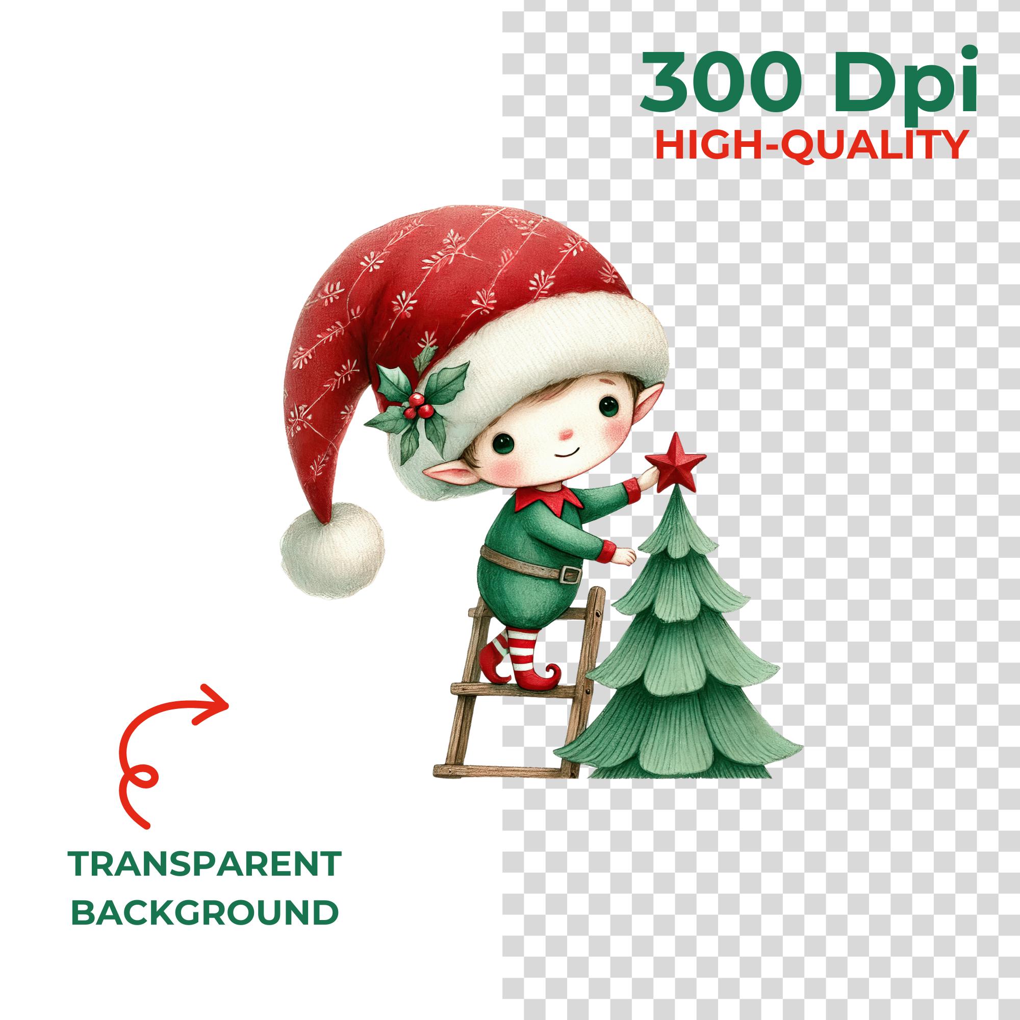 Adorable Christmas Elves Clipart, Cute Elves Holiday Illustrations ...