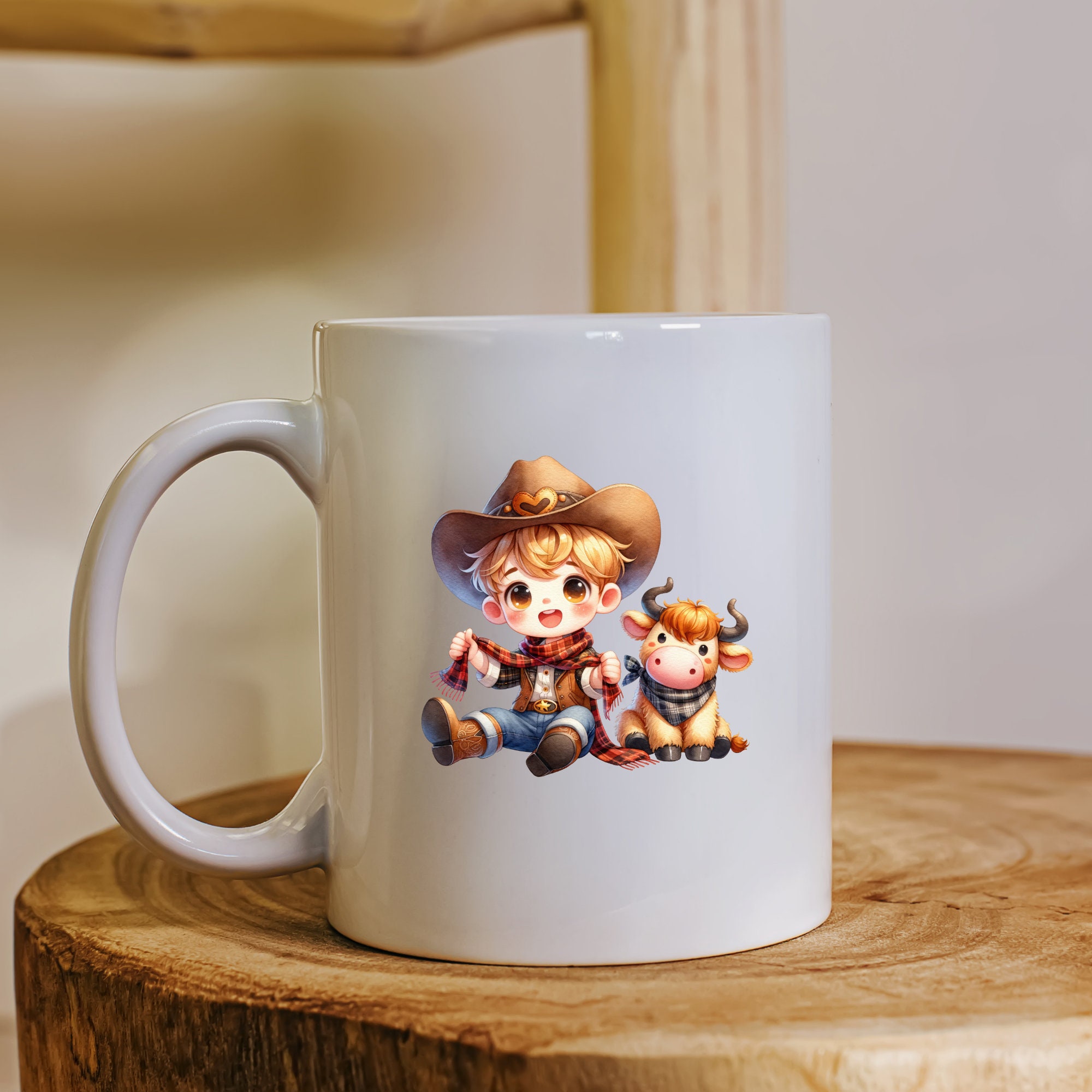 Adorable Cowboy Kid Illustration Clipart, Little Cowboy Adventure ...