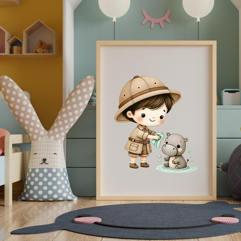 Cute Safari Explorer Clipart Set, Jungle Explorer Kids PNG, Safari ...